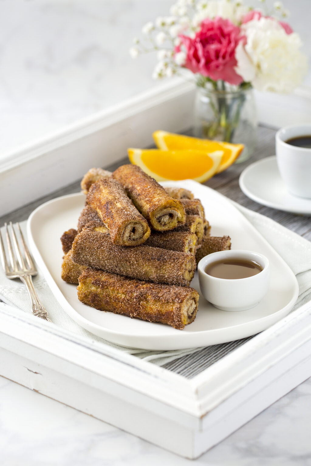 Churro French Toast Roll Ups - Get Cracking