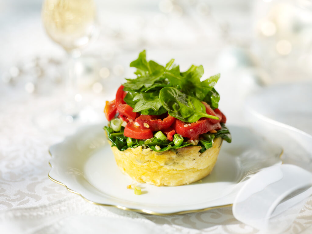 Parmesan Custard with Spinach & Roasted Red Pepper - Get Cracking